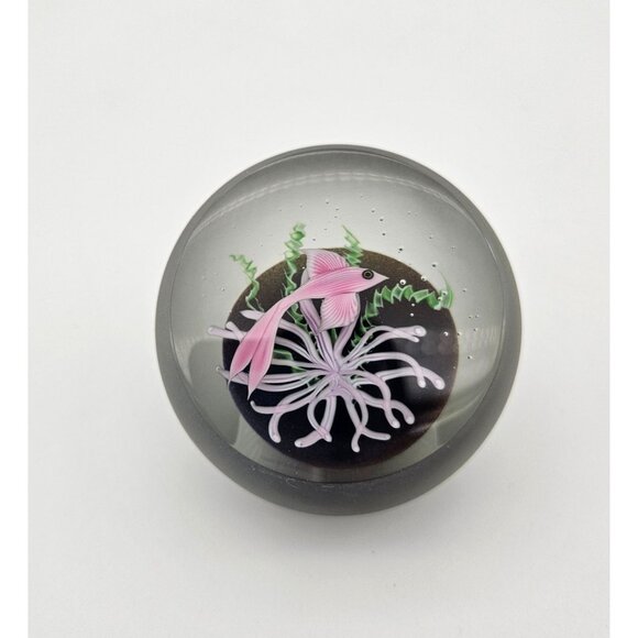 Correia | Art | 984 Correia Art Glass Paperweight Pink Fish Anemone ...